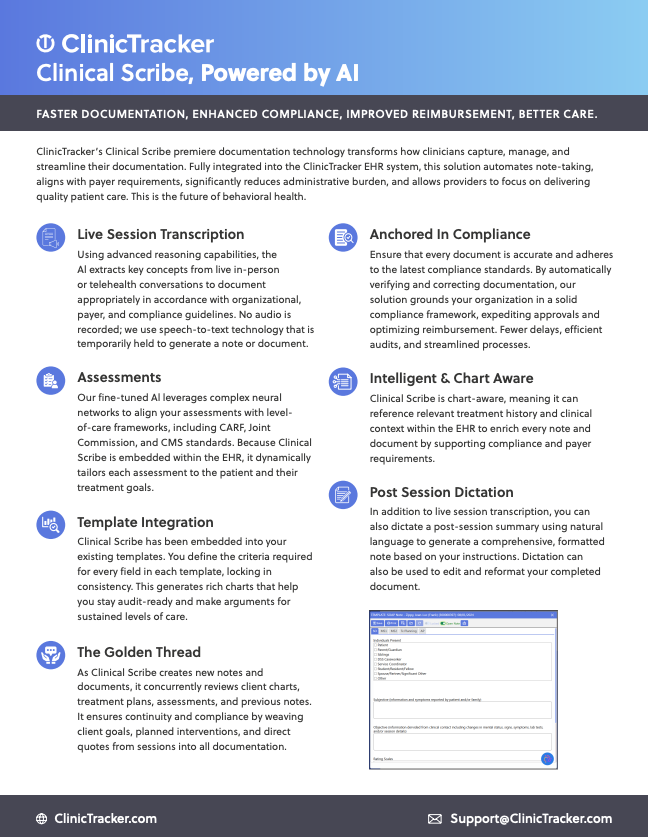 ClinicTracker Clinical Scribe, Powered By AI